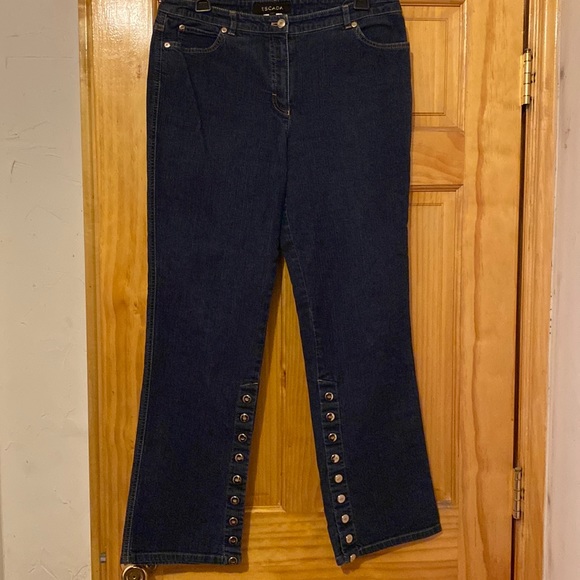 Escada | Jeans | Escada Beautiful Vintage Cottonstretch Logo Buttons ...